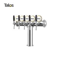 China TALOS T Tower Stainless Steel 5 Tap Tower 85mm Beer Dispensing Equipment Draft Beer Tower (Polished) for sale