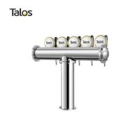 China TALOS T Tower Stainless Steel 5 Tap Tower 85mm Beer Dispensing Equipment Draft Beer Tower (Polished) for sale