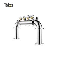 China TALOS Stainless Steel 4 Tap Beer Tower For Kegerator U Shaped Polished for sale