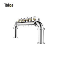 China TALOS U Tower Stainless Steel 6 Tap Tower 102mm Beer Dispensing Equipment Draft Beer Tower (Polished) for sale