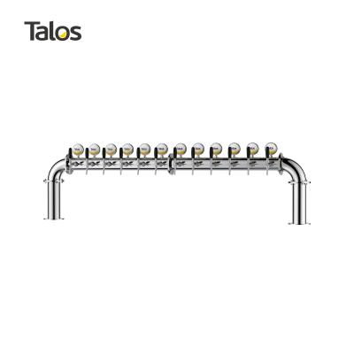 China TALOS Polished 12 Tap Stainless Steel Draft Tower U Shped Silver Color for sale