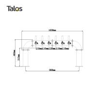 China TALOS U Tower Stainless Steel 6 Tap Tower 85mm Beer Dispensing Equipment Draft Beer Tower (Polished) for sale