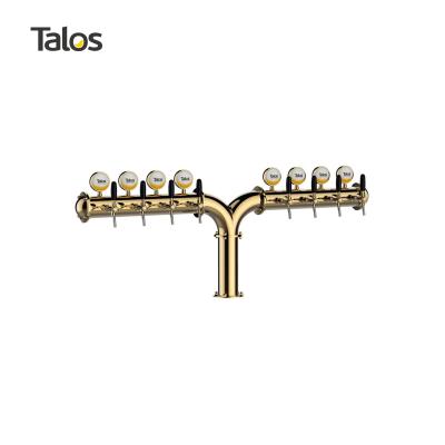 China R Shaped Stainless Steel 8 Tap Draft Beer Tower For Beer Dispensing Equipment for sale
