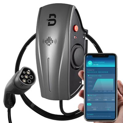 China Beny Tethered 7kw 11kw 22kw Smart Ev Charger 3-Phase Wallbox Ev Chargers With Wifi And Dlb Function for sale