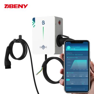 China BENY level 2 charger 32A ev home Wallbox 7kw white Charging station  1-phase 230V home charging station for sale