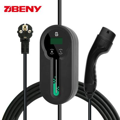China BENY  portable car charger customizable AC Mode 2 Silence 3.5kw 16A EVSE Level 2 Type2 EV Charger with Screen for sale