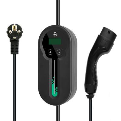 China portable wallbox europe electric car ev wallbox charger level 1 ev charger charging station with led for sale