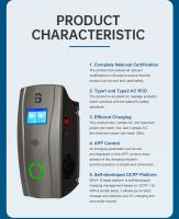 China RFID Wallbox Ac Charger Electric Car Charging Station 22KW Fixed Cable Type 2 for sale