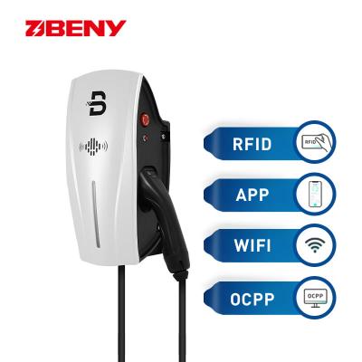 China BENY AC wall-mounted ev charger 7kw 11kw 22kw Type 2  ev charger level 3 wallbox bule for sale