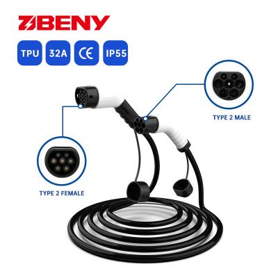 China Customized EV Charger Accessories 1 Phase Type2 22KW 32A Car Charging Cable for sale
