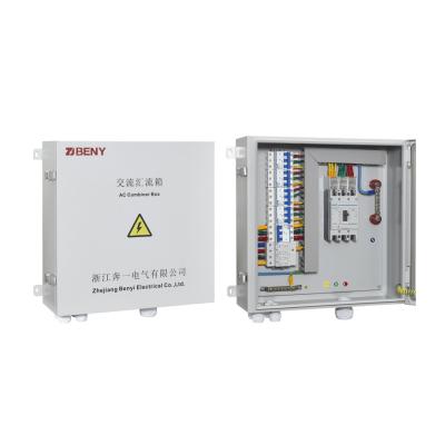 China AC Combiner Box 4 input 1 out with AC breaker or NH00 fuse switch for Solar Inverters' Outputs for sale
