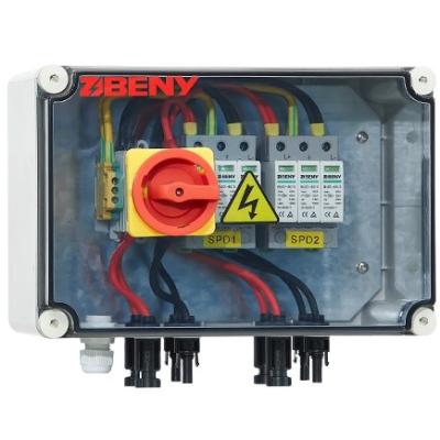 China pv strings dc combiner box 2 input 2 output 600VDC / 1000V for solar Pv safety for sale