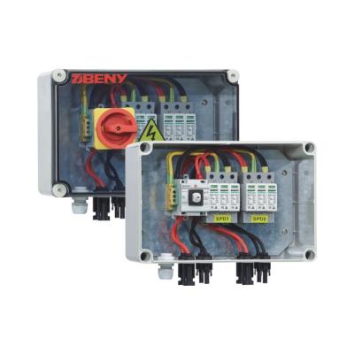 China 2 input 2 output 600VDC / 1000V DC string box combiner for solar Pv safety for sale