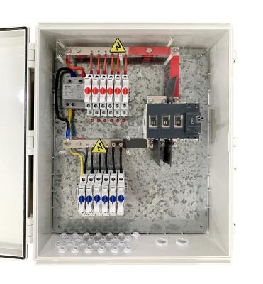 China PV DC Solar String Box Safety 12 Input 1 Output 1500V IP66 250A for sale