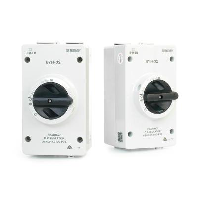 China BENY Solar Power Outdoor IP66 1200V DC 1000V DC 32A isolating disconnect PV dc isolator switch for sale