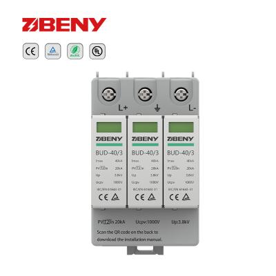China SPD DC Surge Protection Device Safety 3P 40KA 2 Pole  Rail Mounting for sale