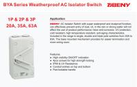 China AC Weatherproof Isolator Switch IP66 63A Electric Disconnect Switch for sale