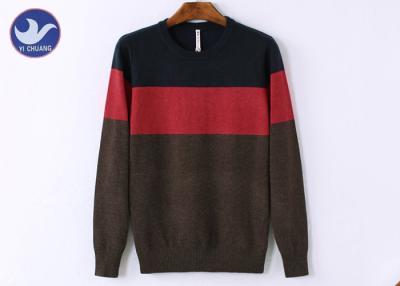 China One Big Stripe Men's Knit Pullover Sweater OEM Plain Acrylic Knitted Apparel for sale