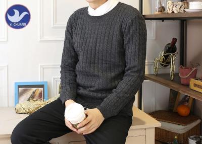 China Round Neck Pullover Mens Chunky Knit Jumper Slim - Fitting Winter Garment for sale