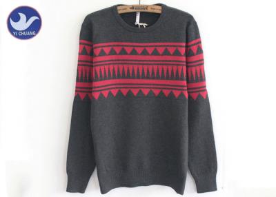 China Jacquard Pattern Men'S Knit Pullover Sweater Crew Neck Long Sleeves OEM Service for sale