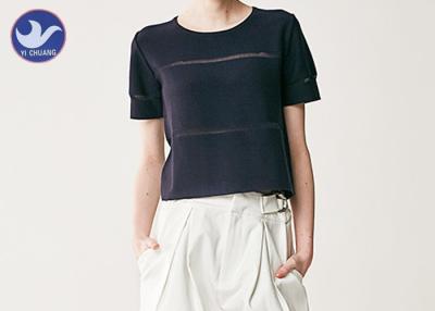 China Crew Neck Short Sleeves Womens Knit Pullover Sweater Summer Cool Knit Clothing for sale