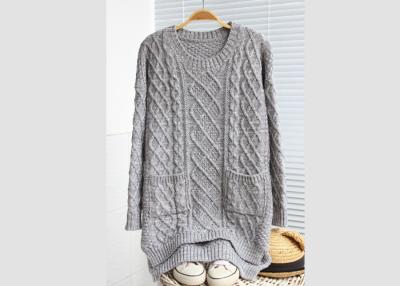 China Cables Leisure Loose Womens Knit Pullover Sweater For Young Girl Colleague Style for sale