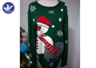 China Novelty Christmas Snowman Knit Pullover Sweater For Adult And Children for sale