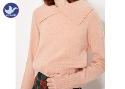 China Lapel Collar Womens Knit Pullover Sweater Wool Jumper for sale