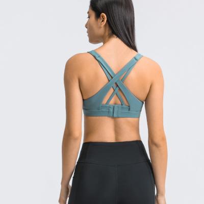 China New Design Cross Back Adjustable Hook Closure Shock Proof Gym Wear Sports Bras for sale