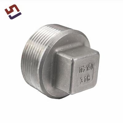 China Precision Casting Stainless Steel Square External Thread Plug Pipe Fittings for sale