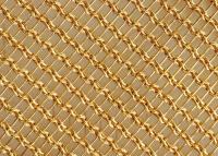 China 1.5mm Wire Mesh Laminated Glass Decorative Gold Color Brass for sale