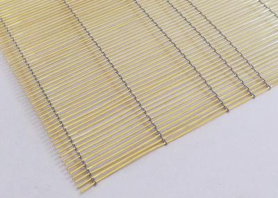 China Architectural Brass Woven Wire Mesh For Laminated Glass , Gold Color for sale