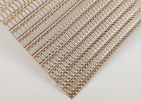 China 0.6mm Glass Laminated Wire Mesh Decorative Shine Bronze Copper Three Flat for sale