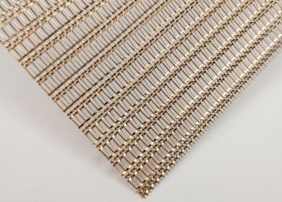 China 0.6mm Glass Laminated Wire Mesh Decorative Shine Bronze Copper Three Flat for sale