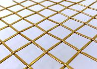 China 83% Gold Color Architectural Woven Metal Mesh For Stainless Steel Fabrics Cabinet for sale