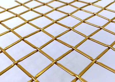 China 83% Gold Color Architectural Woven Metal Mesh For Stainless Steel Fabrics Cabinet for sale