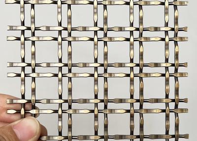 China SS304 Antique Brass Decorative Lock Crimp Woven Wire For Partitions for sale