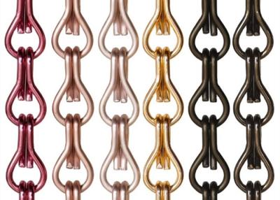 China Sand Color 1.5mm Anodised Aluminium Chain Fly Screen For Ceiling Decoration for sale