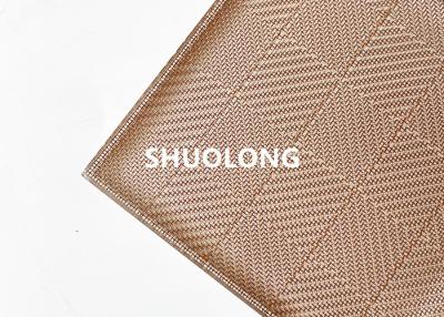 China Bronze Glass Laminated Wire Mesh Copper Flexible Woven Metal Fabric For Decorative for sale