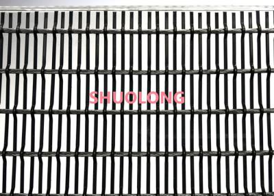 China Black Color Glass Laminated Wire Mesh Flexible For Partition for sale