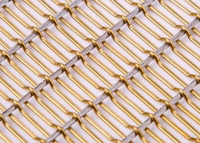 China Stainless Steel Flexible Metal Mesh Fabric Bronze Color For Partitions for sale