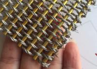 China Gold Color Flexible Woven Metal Mesh Fabric Oxidation For Room Divider for sale