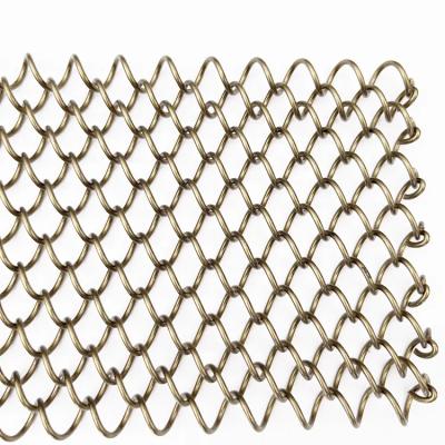 China Decorative Interior Metal Coil Drapery Custom Wire Pitch 9mm 80% Open Area for sale