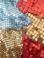 China Chainmail Metal Mesh Curtain Silver Sequins SGS Cloth Material Plain Weave for sale