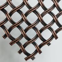 China Architectural Antique Brass Woven Wire Mesh In Reverse Dutch Weave 52% Open Area For ceiling for sale
