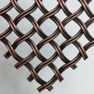 China Architectural Antique Brass Woven Wire Mesh In Reverse Dutch Weave 52% Open Area For ceiling for sale