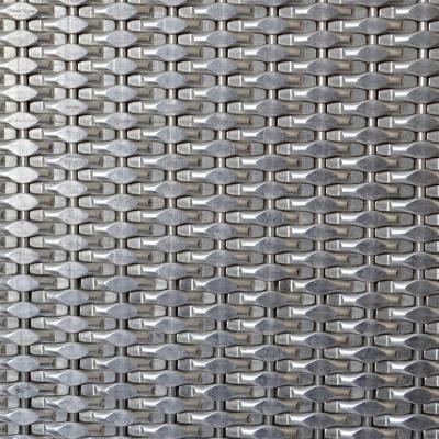 China 2-6mm Silver Metallic Stainless Steel Decorative Wire Mesh Grilles For Modern Cabinet Doors for sale