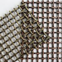 China Stainless Steel Architectural Woven Mesh Fabric Anti Brass Color For Custom Facades for sale
