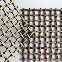 China Stainless Steel Architectural Woven Mesh Fabric Anti Brass Color For Custom Facades for sale