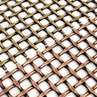 China Stainless Steel Architectural Woven Mesh Fabric Anti Brass Color For Custom Facades for sale